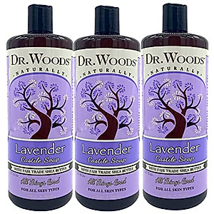 Dr. Woods Pure Lavender Castile Soap with Organic Shea Butter, 32 Ounce (Pack of 3)