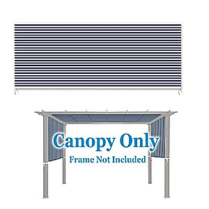 YardGrow 18' L x 8.2' W Pergola Replacement Canopy Universal Pergola Canopy Replacement Top Cover for Pergola Structure (Blue with White)