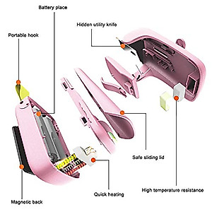 Mini Portable Handheld Heat Sealer, 2 in 1 Heat Sealer & Cutter Portable Bag Resealer Machine for Plastic Bags Storage Food Snack Cookies Fresh (Battery Included), Pink