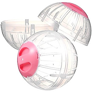 2PCS Hamster Toys Exercise Ball Transparent Hamster Ball Hamster Wheel for Dwarf Hamsters Small Pets Running to Increase Activity 5.7 Inch