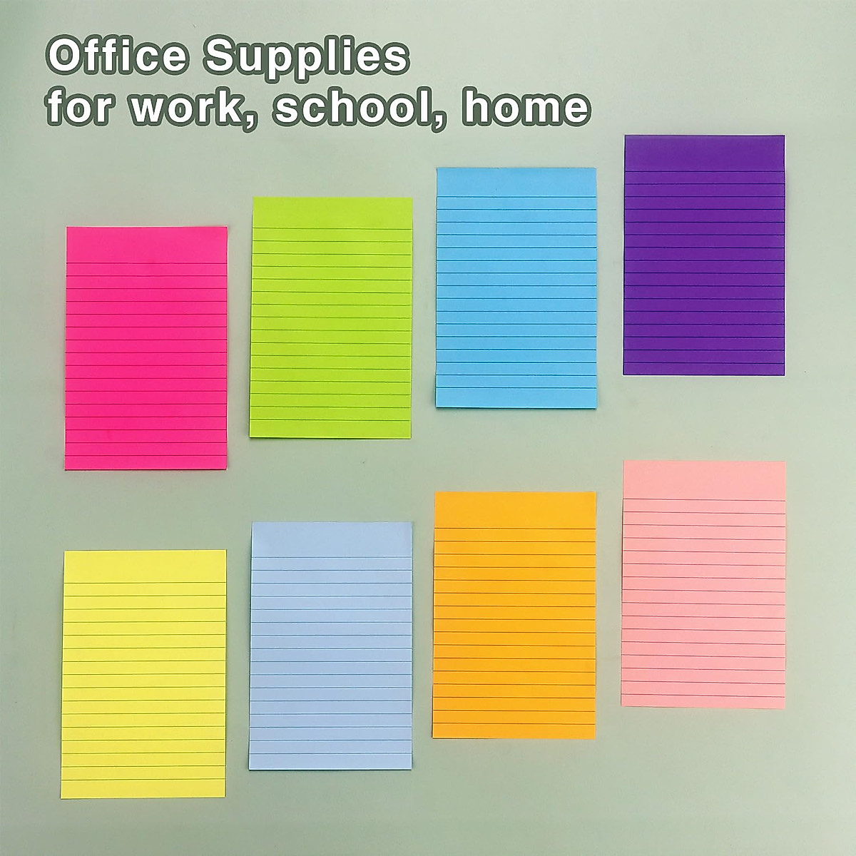 Sticky Notes with Lines 4x6 Lined Sticky Notes 8 Bright Multi Colors 8 Pads 35 Sheet/Pad