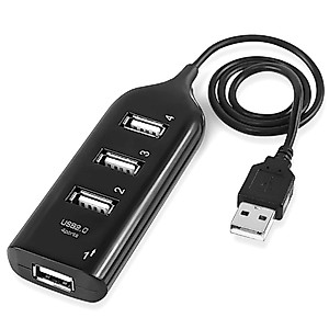 JSANSUI Distributor hub 4 Ports USB 2.0 HUB, Cable Length: 30cm(Black), Excellent Workmanship (Color : Black)