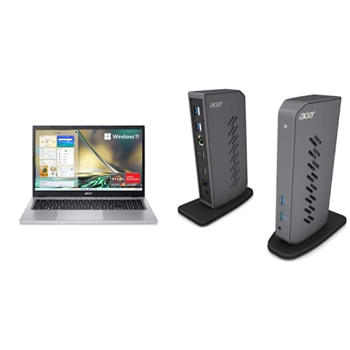 Acer Aspire 3 A315-24PT-R08Z Laptop | 15.6" FHD IPS Touch | AMD Ryzen 3 7320U | Radeon Graphics | 8GB LPDDR5 | 256GB SSD | Wi-Fi 6 | Windows 11 Home USB 3.0 Dock U301