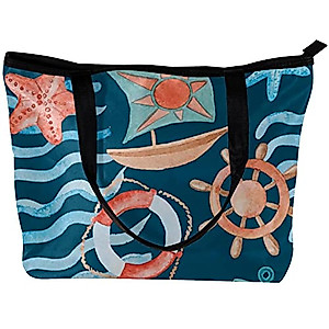 TFCOCFT Purses for Women, Tote Bag, Bags for Women, Womens Handbags, abstract ship starfish blue sea pattern