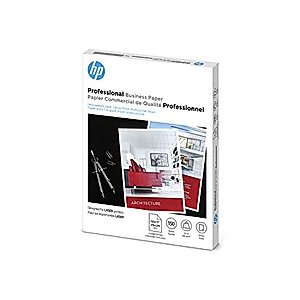 HP Professional Business Paper, Glossy, 8.5x11 in, 52 lb, 150 sheets, works with laser printers (4WN10A)