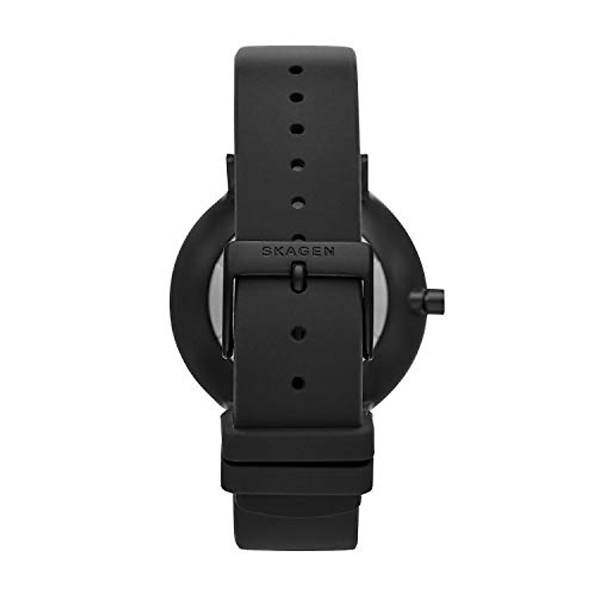 Skagen Men's Aaren Quartz Analog Stainless Steel and Silicone Watch, Color: Black (Model: SKW6544)