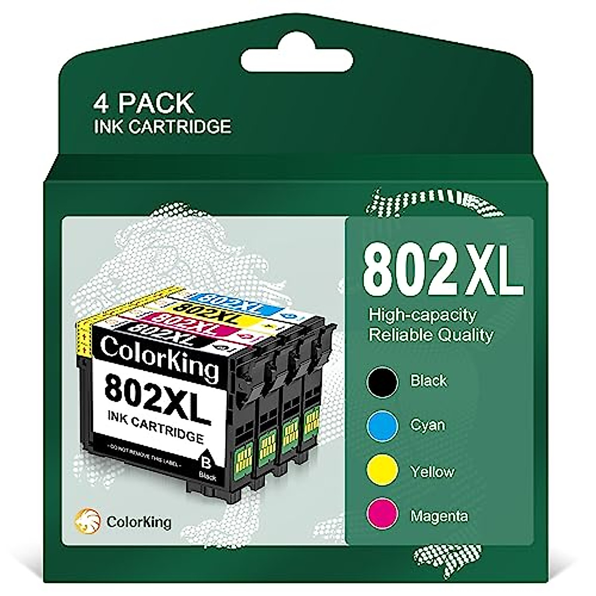 802XL Ink Cartridges Remanufactured Replacement for Epson 802 Ink Cartridges Combo Pack for Epson Workforce Pro WF-4740 WF-4730 WF-4720 WF-4734 EC-4020 EC-4030 Printer (T802 XL 4 Pack)