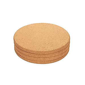 YF-ANEN 7 Inch Cork Tripod, Thermal Pad, Round Cork Board for Kitchen, Dining Table, Pots and Pans, Plants, Craft Tea Insulation Pads (Set of 6)