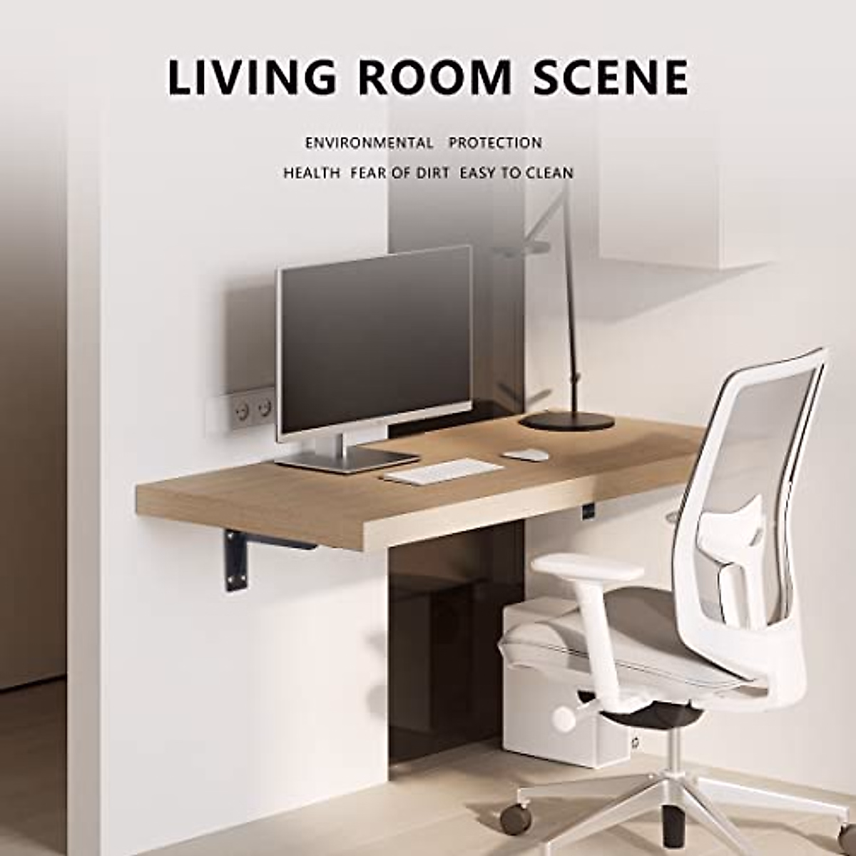 Techoln 2 Pack Steel Heavy Duty Shelf Brackets,DYI Open Floating Shelf Width 5cm, Wall Mounted Industrial Shelf Bracket Black Metal Farmhouse, Screws and Wall Plugs Included (L13.5'-H5.7')