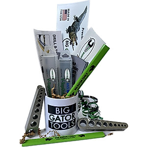 Tap Gift Set- 2 tools, 2 carpenter pencils, mug, can cooler, stickers + more-10 piece assortment - Fun gift for men or women - birthday anniversary holiday Christmas get well Big Gator drill + tap