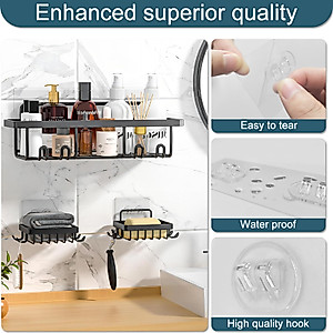 20pcs Shower Caddy Adhesive Replacement, Strong Adhesive for Shower Caddy Sticker, Shower Caddy Adhesive No Drilling for Corner Shelf Basket, Bathroom Storage Shelves, Kitchen Racks and Soap Holder