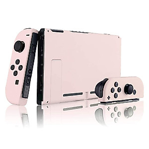 eXtremeRate Pink Front Back Plate for Nintendo Switch Console, NS Joycon Handheld Controller Housing with Full Set Buttons, Full Set Replacement Shell for Nintendo Switch - Switch NOT Included