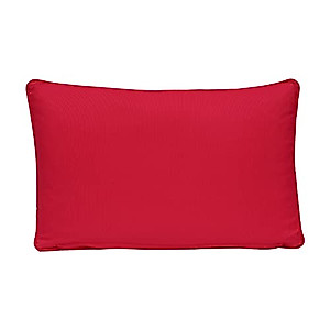 Leblett Pack of 2 Outdoor Pillows,Indoor/Outdoor Waterproof Decorative Throw Cushion Garden Sofa Chair Cushion Throw Pillow (47*30*10cm,Red)