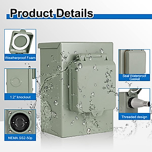 BEBOBLY 30 Amp Generator Inlet Box with 15 Amp 125V Shore Power Inlet
