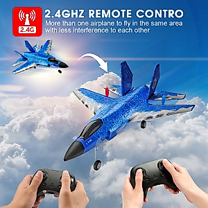 Fremego Foam RC Plane RTF F-35 RC Airplane 2.4Ghz 6-axis Gyro Jet Pane with Light Strip Toy Gift for Kids Boys Girls Adults Beginners