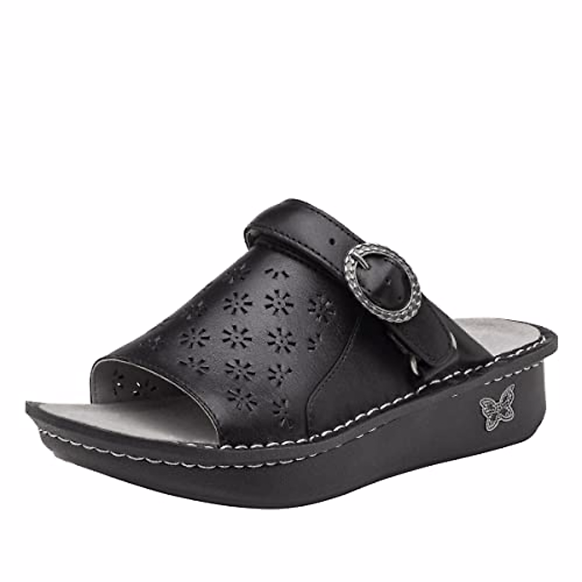 Alegria Womens Klover Black Butter Leather Sandal 8-8.5 M US