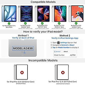 D DINGRICH Keyboard Case for iPad Pro 12.9 (6th/5th/4th/3rd Gen), Multi-Touch Trackpad, 360° Rotatable, Wireless Keyboard Cover, Rainbow Backlit with Apple Pencil Charging, Purple