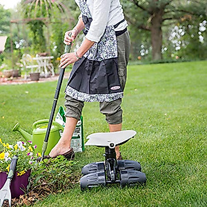 Deluxe Garden Rocker Rolling Work Seat with Comfort Cushion and Patented Rocking Wheels Stool Cart |Made in USA | Model GB1321