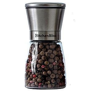 KitchenBliss Professional Salt and Pepper Grinder – Premium Stainless Steel Salt and Pepper Shaker with Ceramic Spice Grinder Mill for Adjustable Coarseness