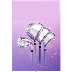 ENEMO New Women Compatible with Golf Clubs Efil Compelete Set of Driver 3 5 Wood Irons Bag L Flex Graphite Shaft No Bag (Color : Purple with Bag)