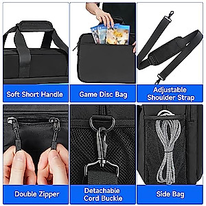 Deegotech Travel Carrying Case Compatible with PS5, Portable Protective Storage Bag for PlayStation5 Console Multiple Pockets for PS5 Disc/Controller/Game Cards & Accessories Tech Gifts for Men