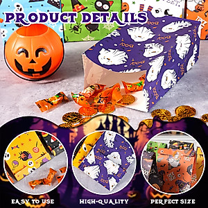 Elunpoe 32pcs Halloween Treat Bags Goodie Bags, Candy Bags for Trick or Treat, Perfect Halloween Party Favor Paper Bags for Snacks, Gift Bags, and Party Supplies