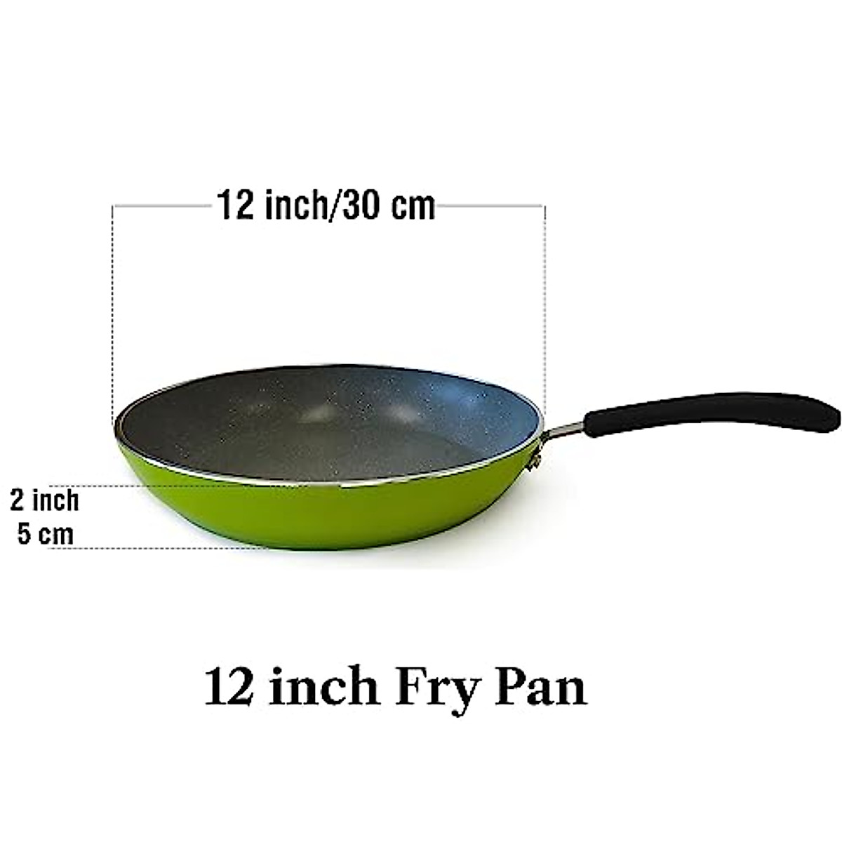 Cook N Home Saute Fry Pan, 12-inch, Green