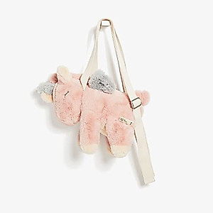 Cute Pink Unicorn Backpack for Girls, Fuzzy Kawaii Animal Unicorn Fluffy Backpack, Aesthetic Bags Furry Plush Backpack Gifts