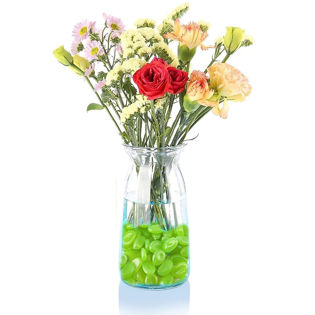 HappyFiller Glow in Dark Green Luminous Stones for Aquarium Fish Tank Rocks,Fairy Garden Decoration,Terrarium Succulent Soil Cover,Outdoor Decor,Backyard Walkway Stepping Pebbles