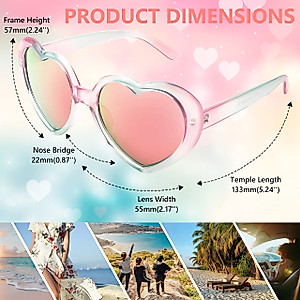 FEISEDY Polarized Heart Shaped Sunglasses Oversized Vintage Fashion Love Eyeglasses for Women UV400 B2337