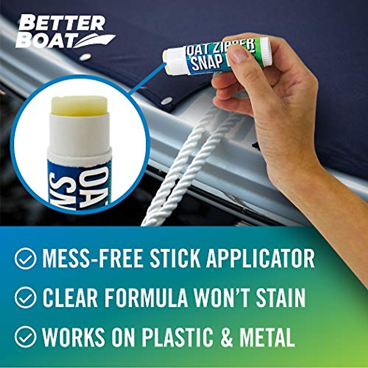 Zipper Wax & Zip Lube Marine Grade Zipper Lubricant Stick Zipper Lubricate with Ease Boat, Canvas, Bimini Snap, Metal Zippers, Jackets, Coolers, Vinyl Panels, Wetsuit & Drysuit No Oil & Graphite Mess