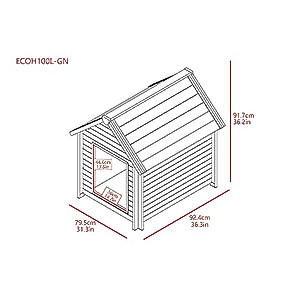 New Age Pet ECOFLEX® Outdoor Large Bunk Style Dog House for Up to 80lbs Pets | 10 Year Manufacturer Warranty | Weatherproof Roof & Elevated Floor | Easy-to-Assemble & Clean