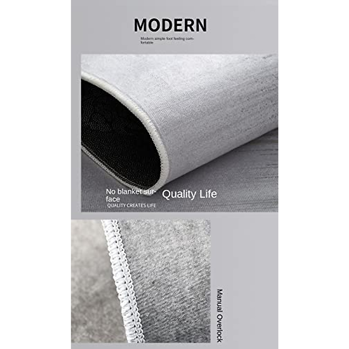 Fluffy Rug 8x10 Feet / 240x300 cm Faux Wool Indoor Accent Rug Non-Slip Low-Pile Carpet for Entrance Living RoomBedroom Dining Table Gray White Gradient Stripe Pattern