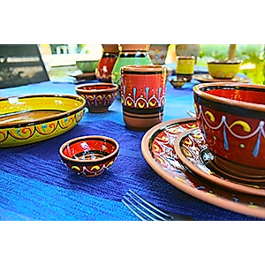 Cactus Canyon Ceramics Spanish Terracotta 5-Piece Small Salsa Bowl Set (European Size), Multicolor