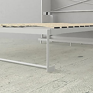 Leto Muro Alegra Full Murphy Bed with Desk | 62-inch Pull Down Wall Bed with Desk Combo for Guest Bed - Home Office Furniture | Space-Saving Furniture | Cabinet Bed Full | White Bed