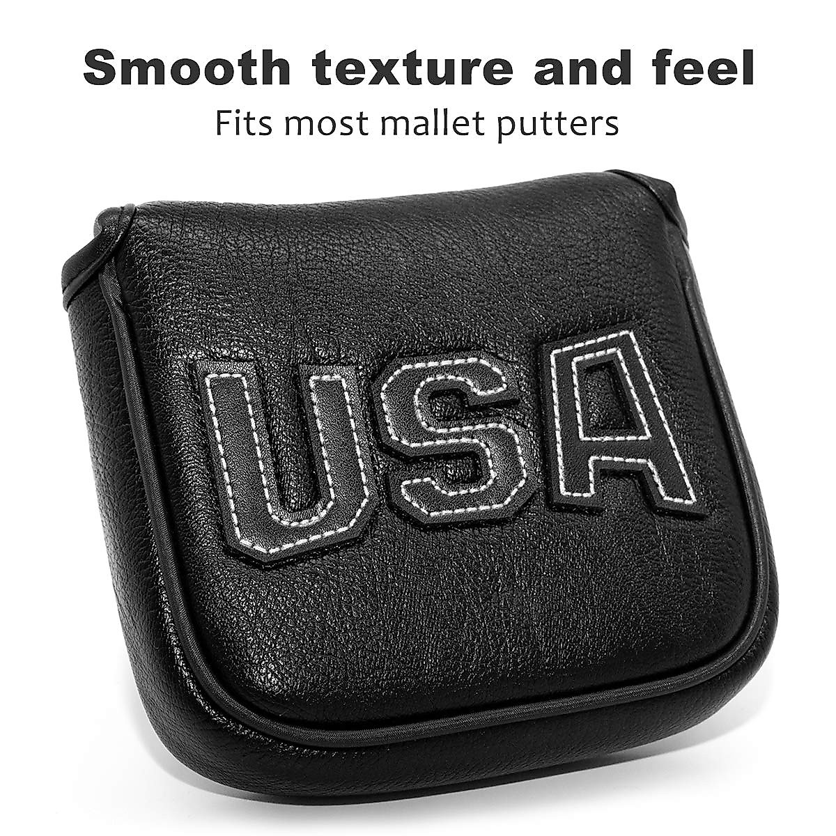 Golf Putter Cover, Putter Headcovers Golf Club Head Covers Putter Headcover for Blade Leather Golf Mallet Putter Head Covers with Magnetic for All Brands USA Style