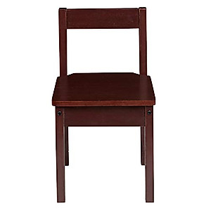Amazon Basics Solid Wood Kiddie Table With Two Chairs, 3 Piece Set, Espresso
