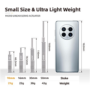 High Precison Micro Linear Servo Actuator,8V,Stroke 10mm,Force 12.6lbs(56N),Speed 16mm/s-36mm/s|for Robotics,Industrial,Automation,Medical and Healthcare Equipment,Aerospace,Education|LA10-031D