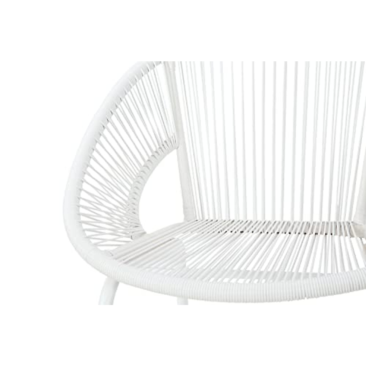 Signature Design by Ashley Mandarin Cape Casual All-weather Resin Wicker Outdoor Chairs with Table Set, Set of 3, White