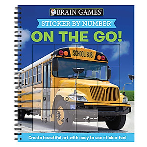 Brain Games - Sticker by Number: On the Go (Easy - Square Stickers): Create Beautiful Art With Easy to Use Sticker Fun!