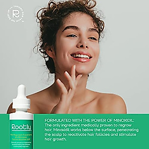 Minoxidil for Women | Womens Hair Growth | 2% Minoxidil Topical Hair Treatment for Hair Regrowth by Rootly | Minoxidil for Women| Unscented, 2 Fl Oz