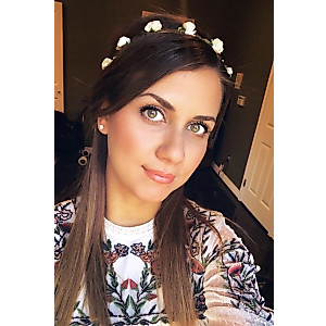 DDazzling Flower Crown Floral Wreath Headband Floral Garland Headbands photo props (Purple)