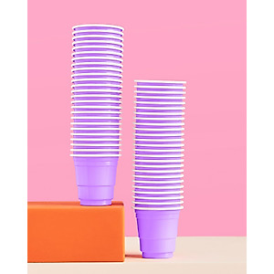 xo, Fetti Party Decorations Lavender Purple Plastic Shot Glasses - 50 Matte Disposable 2 oz Cups | Bachelorette Party, Birthday Party, Party Favors, Baby Shower Supplies