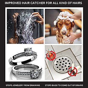 30 Pack, Square 4.1 Inch, Disposable Shower Drain Hair Catcher Mesh Stickers [Improved], Disposable Hair Drain Catcher Stickers, Disposable Drain Covers for Shower