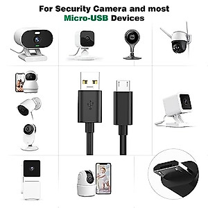 ASKUBSKU Power Extension Cable for Blink Mini Blink100,[10M/33 FT] Micro-USB Charging Cable for Wyze Indoor/Outdoor Security Camera 10 Nail Clips Power Cable for Yi Home Yi Dome Cam Kasa Nest Cam