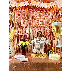 Rose Gold 60 Never Looked So Good Decoration Banner Women Birthday Gift 60th Birthday Decoration 60th Birthday Party Supplies 60th Birthday Gifts for Her