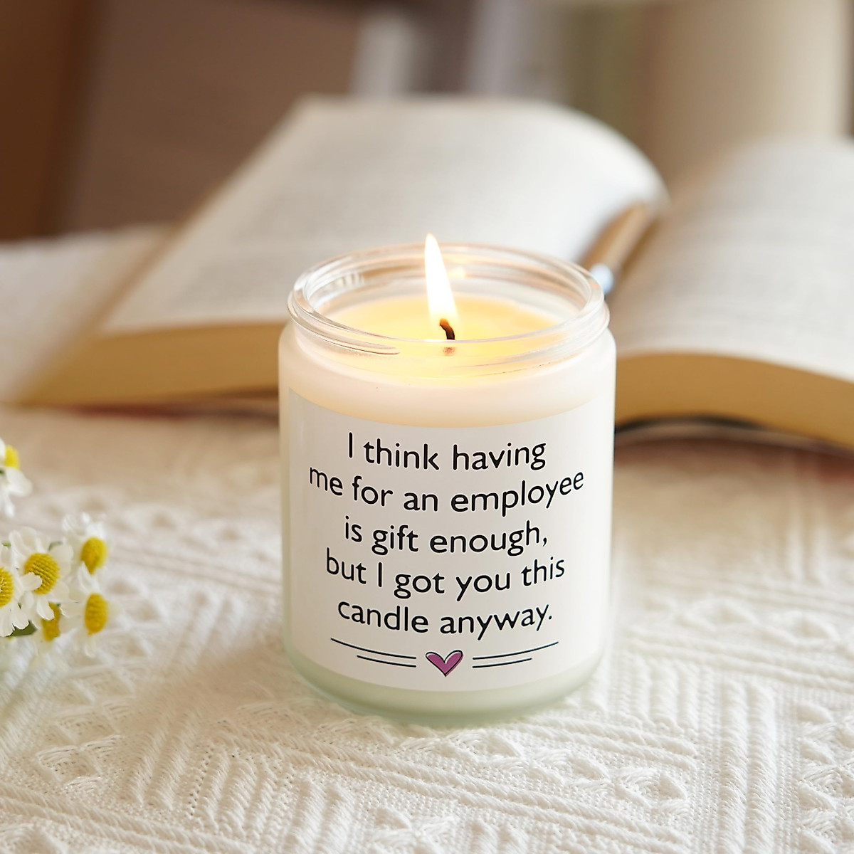 Afterprints Scented Candles - Boss Gifts for Women Men, Funny Birthday Gifts for Best Boss, Boss Lady, Boss Female, Cool Gifts for Bosses - Lavender Natural Soy Wax Candle