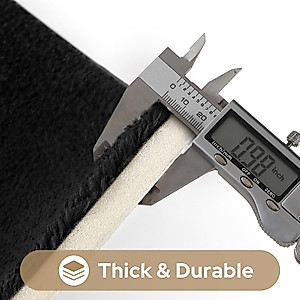 HOMEIDEAS Bathroom Rug, Upgraded Soft Extra Thick Absorbent Memory Foam, Washable Toilet Bath Mat (Black, 17x24)