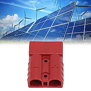 Gonetre 50a 600v Plug 50a 600v Plug 50a 600v Connector Double Pole High Current Power Supply Plug Connector for Solar Panel Dual Battery System Grey (Red)