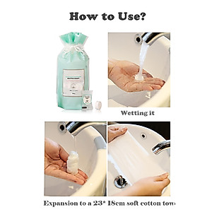 50 Pcs Compressed Towel Tablets Portable Disposable Coin Tissues, Soft Compressed Wash Wipe, Face Care Cloth, Perfect for Traveling Camping Cosmetic Use